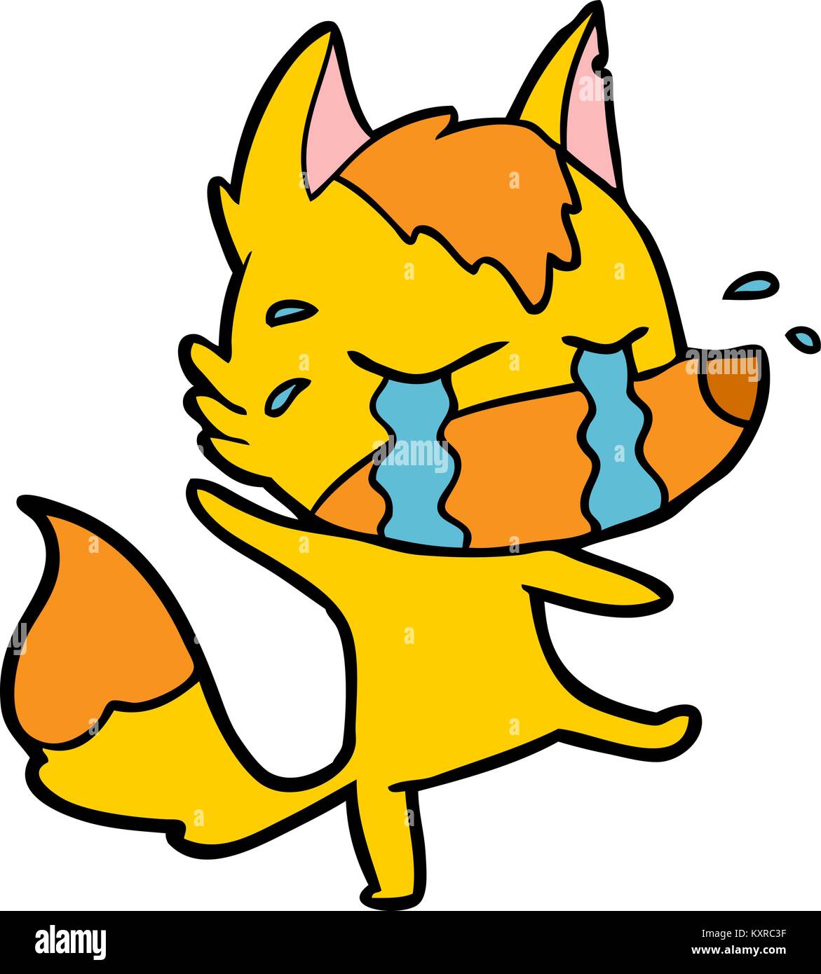 sad little fox cartoon character Stock Vector Image & Art - Alamy