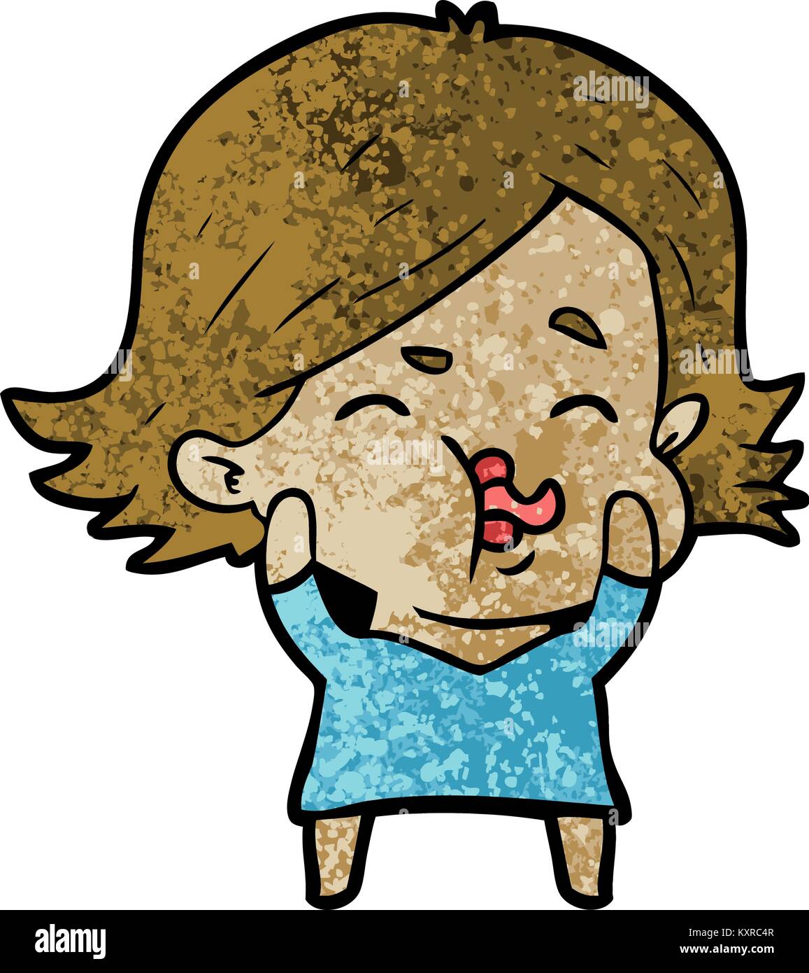 cartoon girl pulling face Stock Vector Image & Art - Alamy