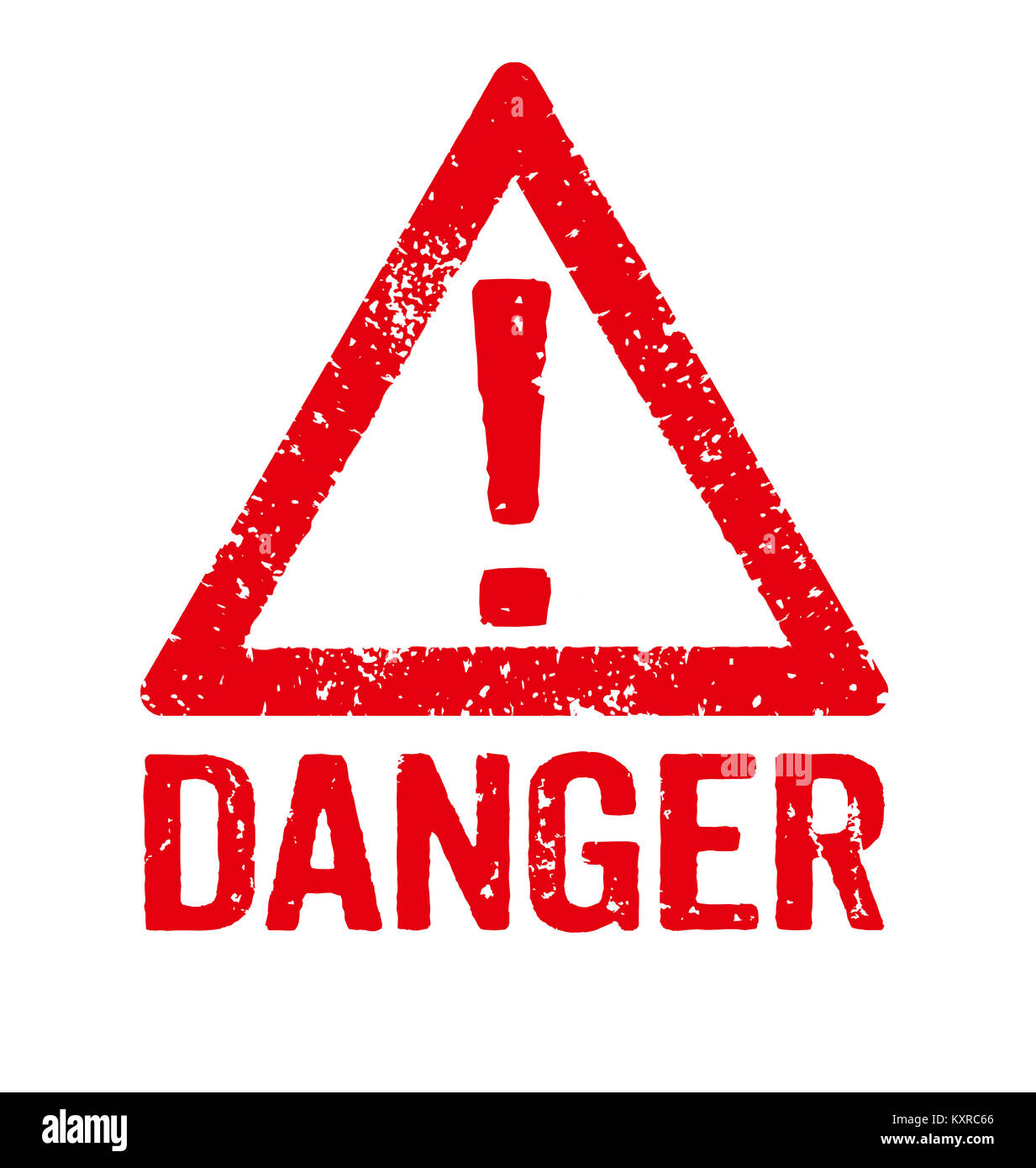 A red stamp on a white background - Danger Stock Photo - Alamy