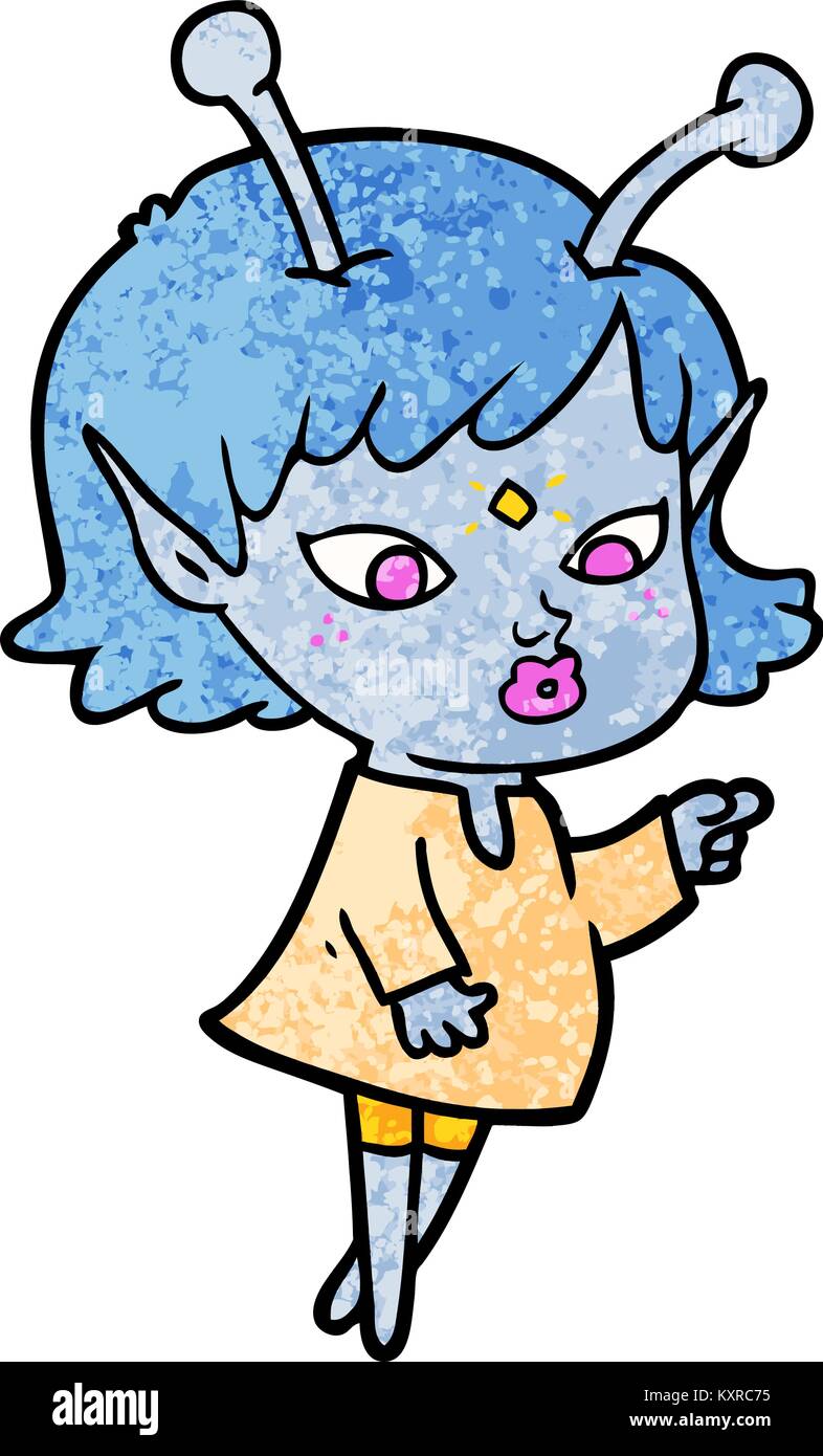 pretty cartoon alien girl Stock Vector Image & Art - Alamy