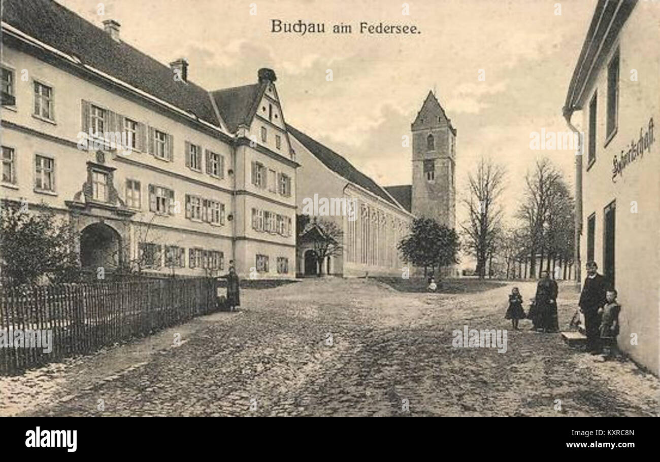 The image of Buchau shows the former Imperial Abbey, captured around ...