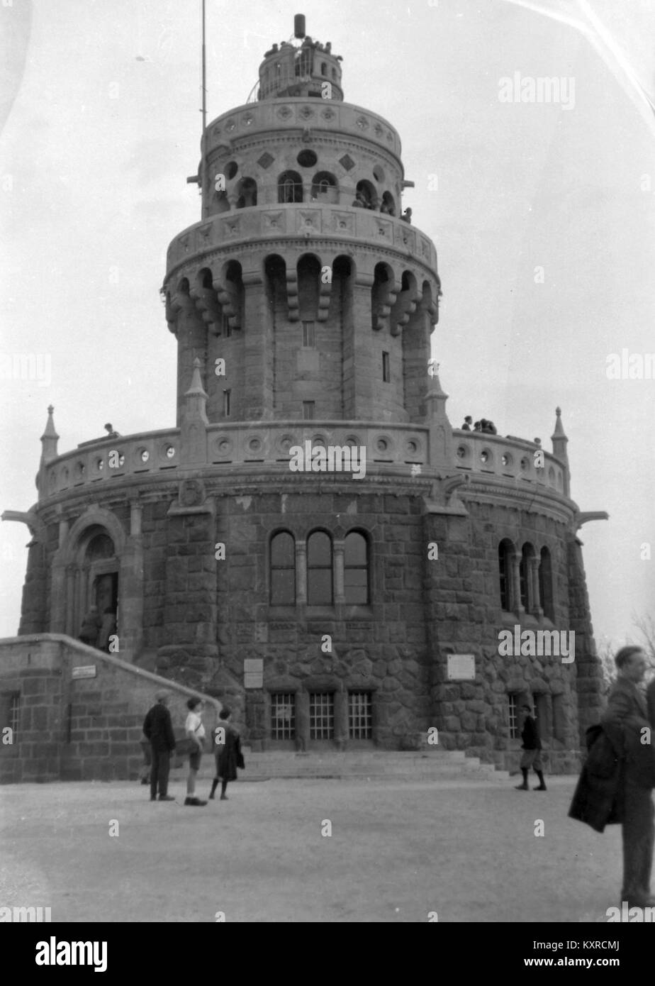 A historic photograph of Jánoshegy in Budapest, taken in the 1950s. The ...