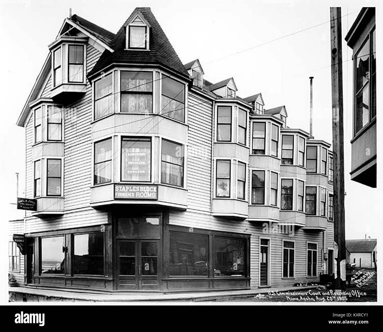 A 1905 photograph of the building in Nome, Alaska, that served as the ...