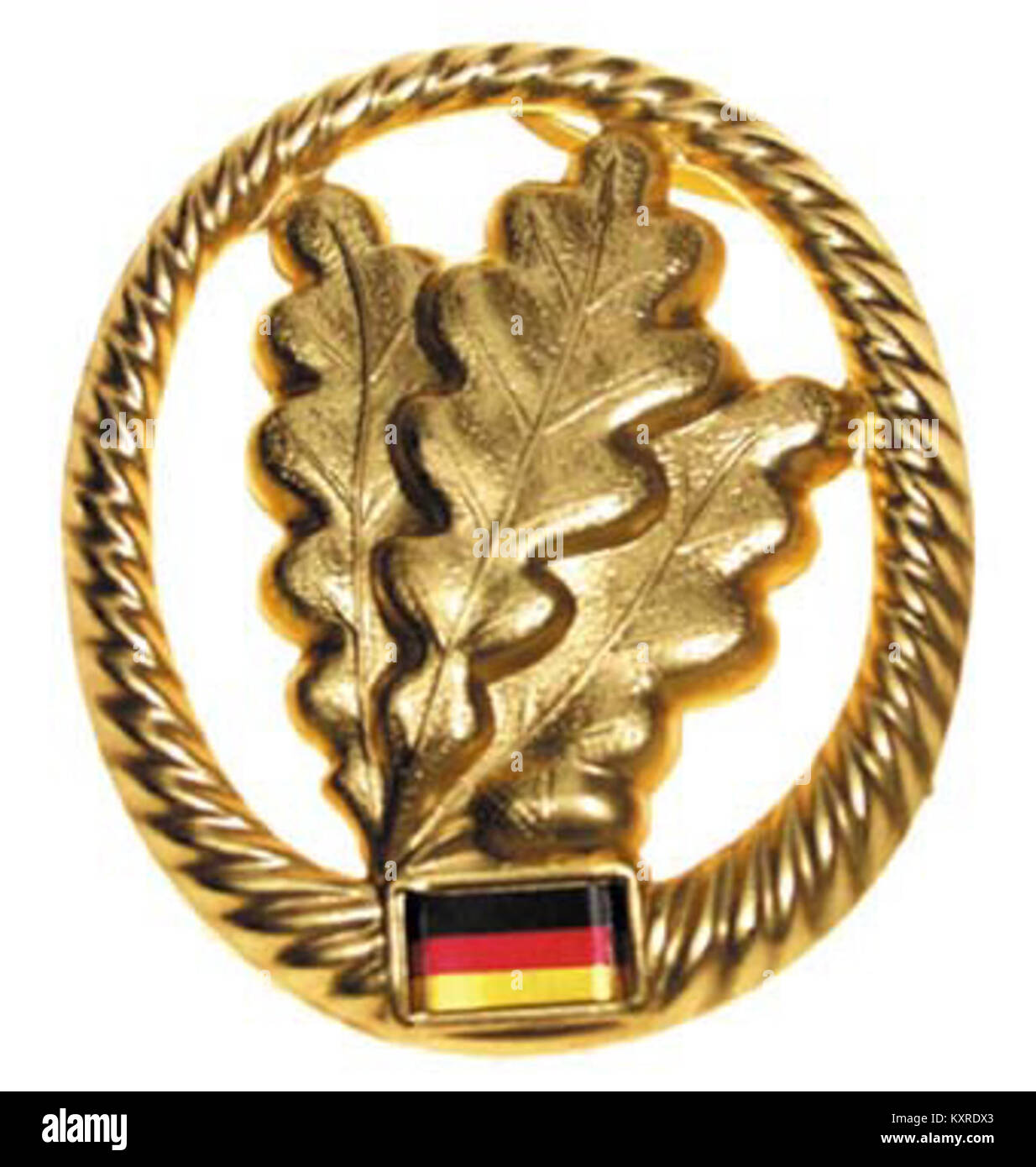 A black and white image of a German Jäger (hunter) badge, an insignia ...