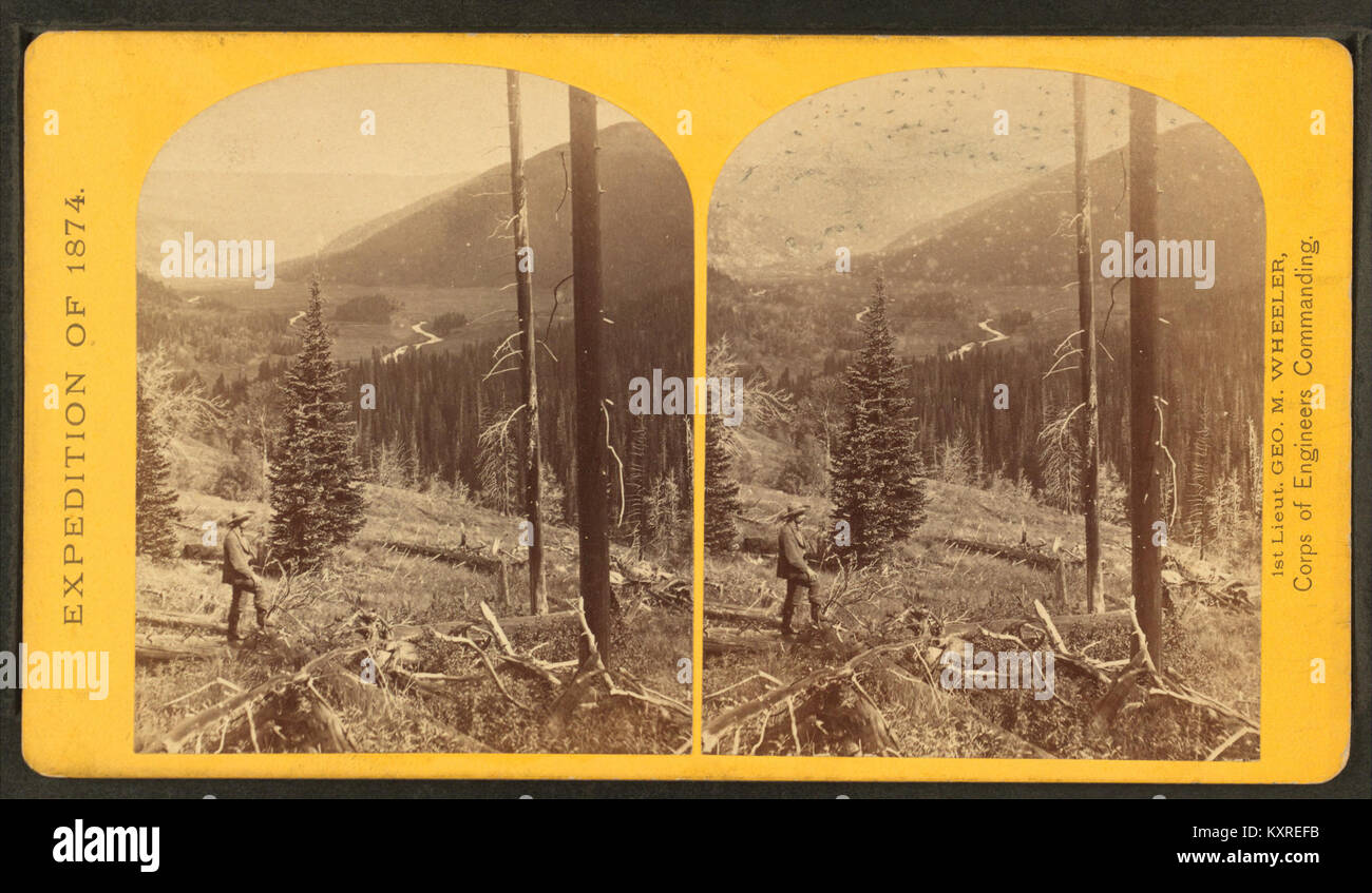 Cañon, valley of the Conejos River, looking south from vicinity of ...