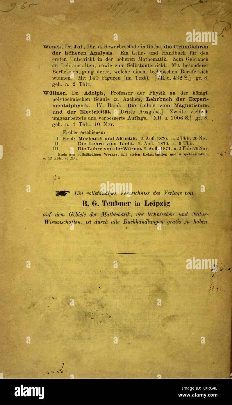 A section from Carl Gottfried Neumann's 'Die elektrischen Kräfte ...