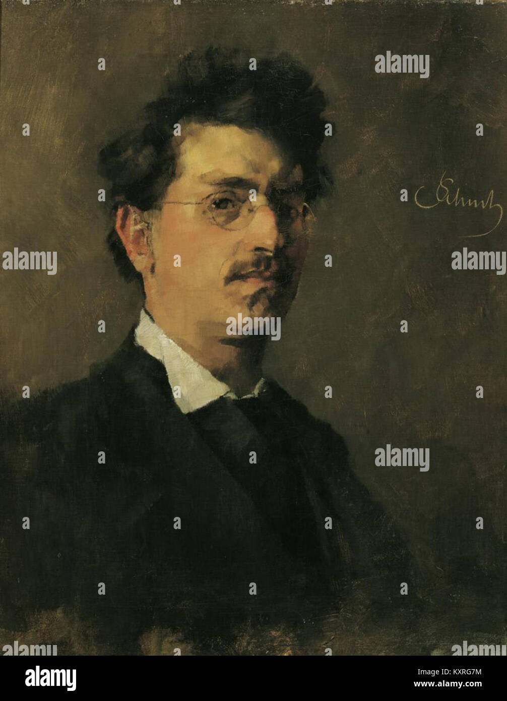Carl Schuch, Selbstportät 1876 Stock Photo - Alamy
