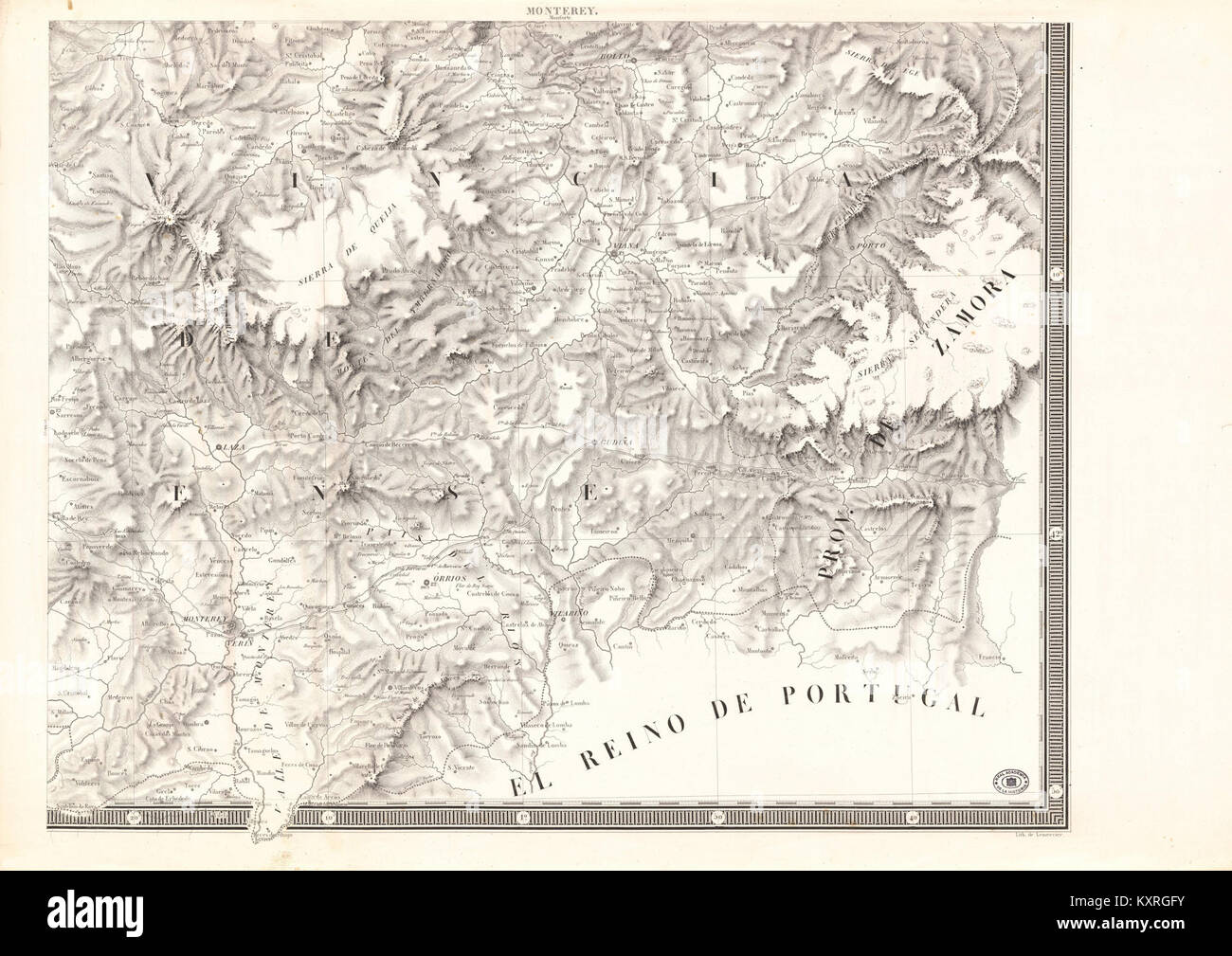This is a geometric map of Galicia, showing the region's layout and ...