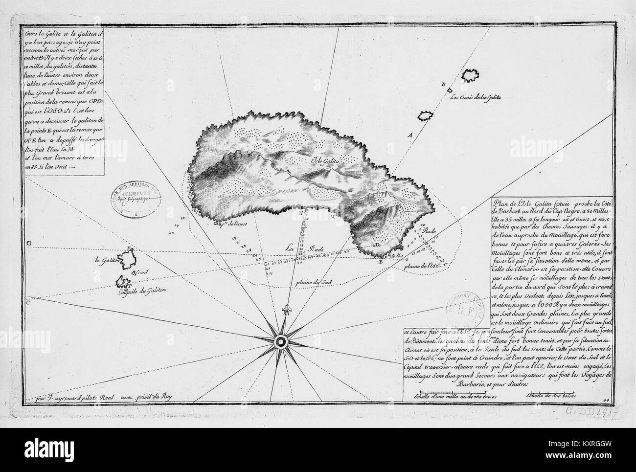 Carte des îles de la Galite Stock Photo - Alamy