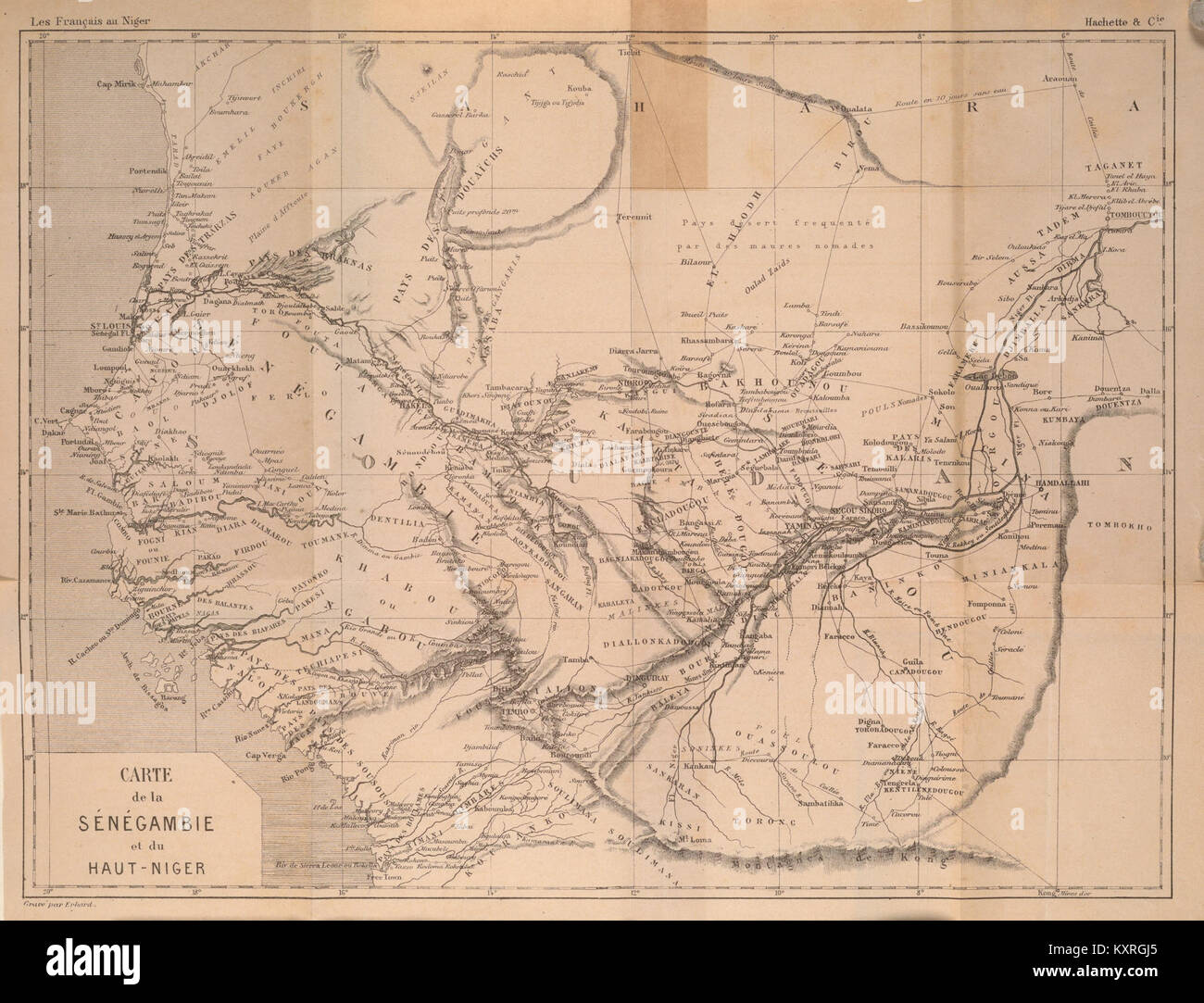A historical map showing the regions of Senegambia and Upper Niger ...