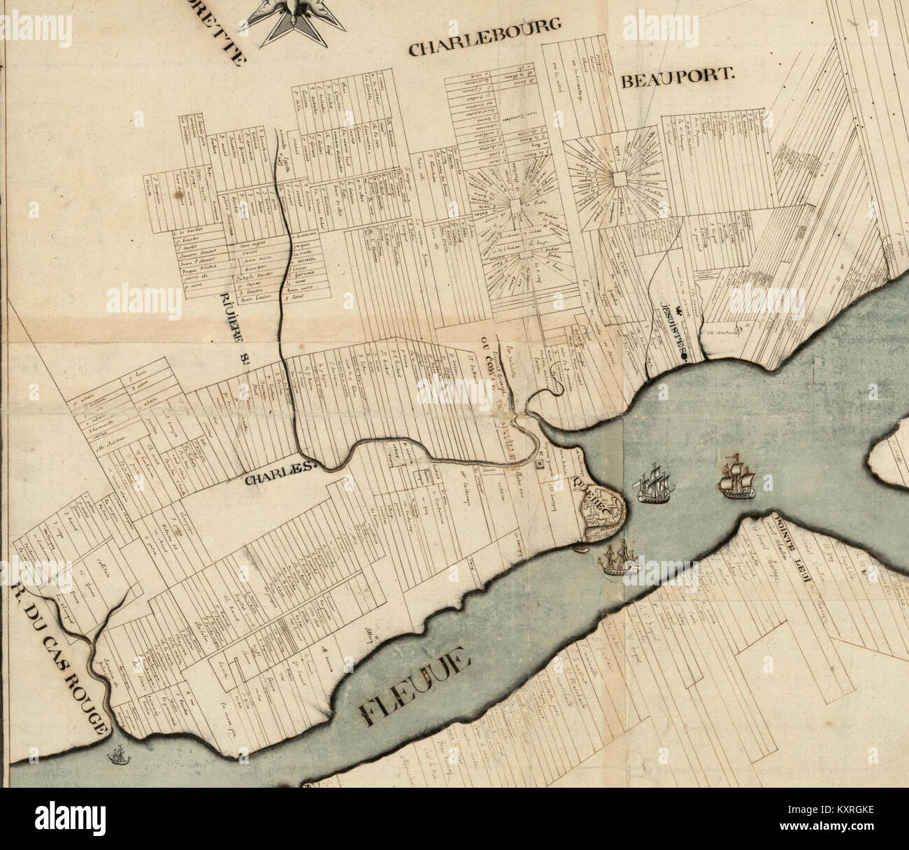 This is a map of the Quebec government, created in 1709, showing the ...