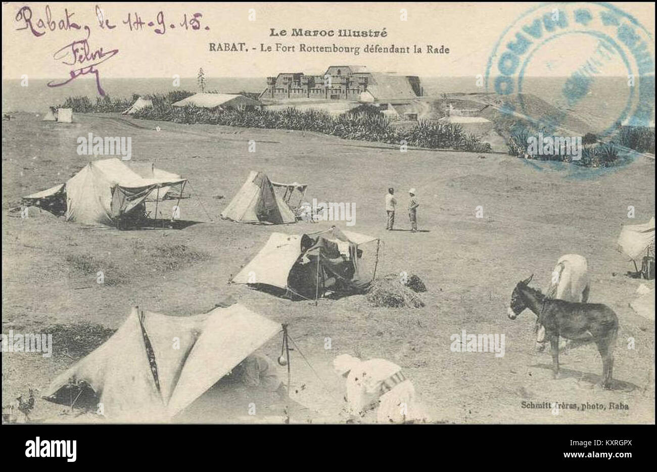 A 1915 postcard showing Fort Hervé, a World War I-era fortification ...