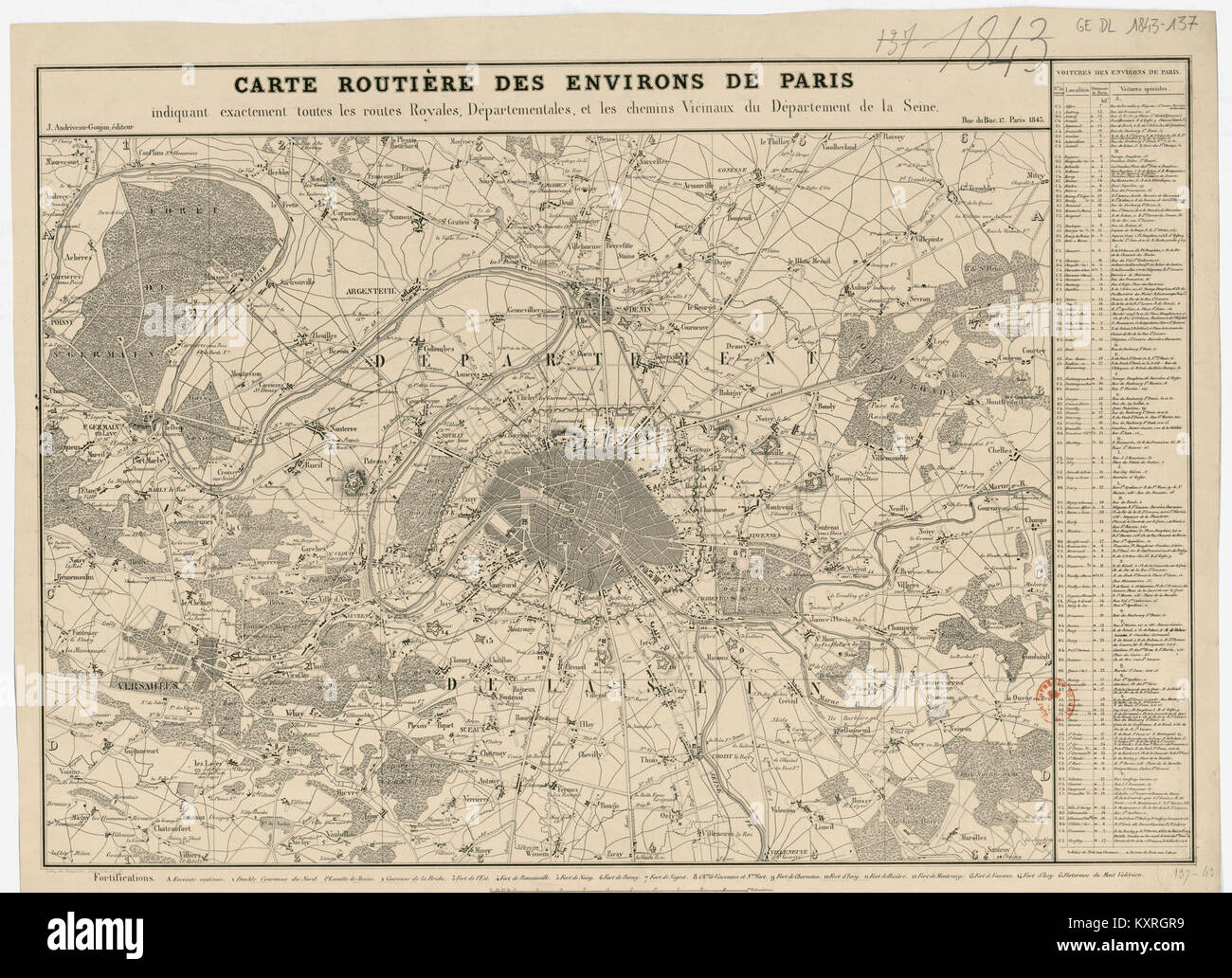 A road map of the Paris region, showcasing the road network and ...