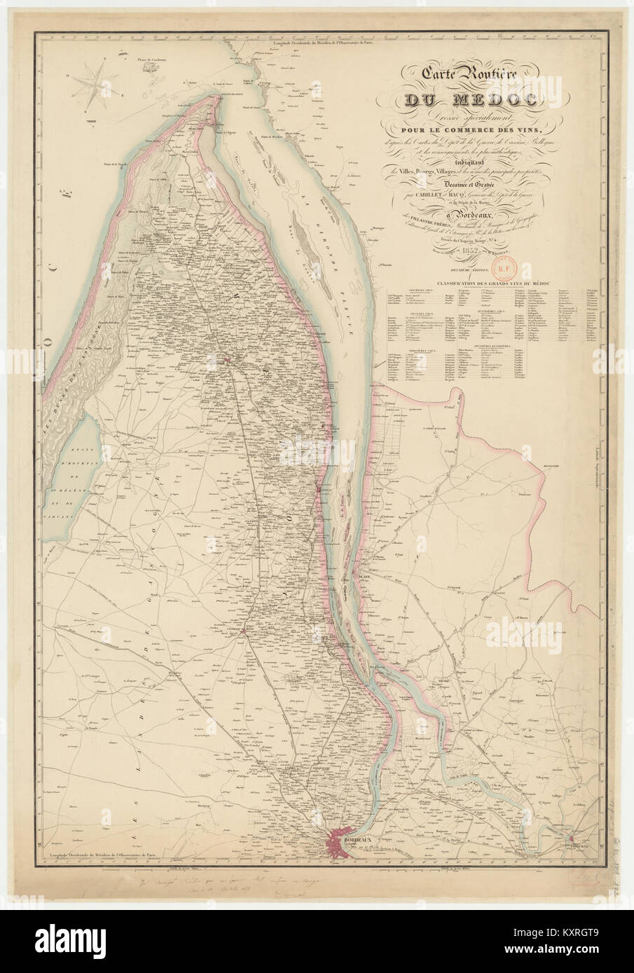 This 1852 map of the Médoc region of France was specifically created to ...