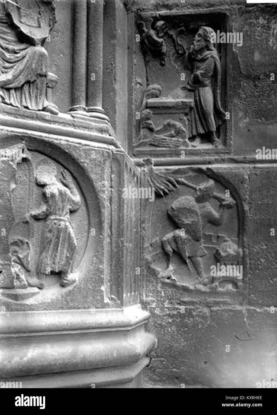 Bas-relief sculpture from Notre-Dame Cathedral in Paris, part of the ...