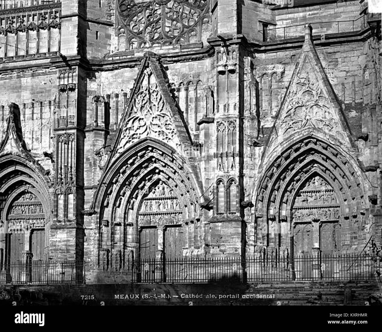The west portal of the Cathedral of Saint-Étienne in Meaux, France, is ...