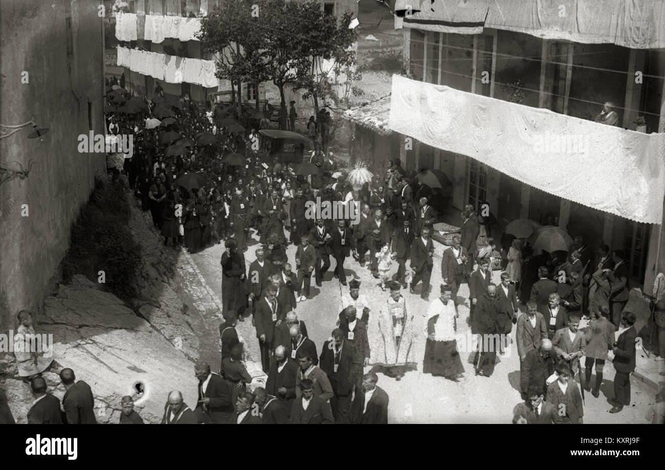 A photograph capturing a religious procession, part of a series ...