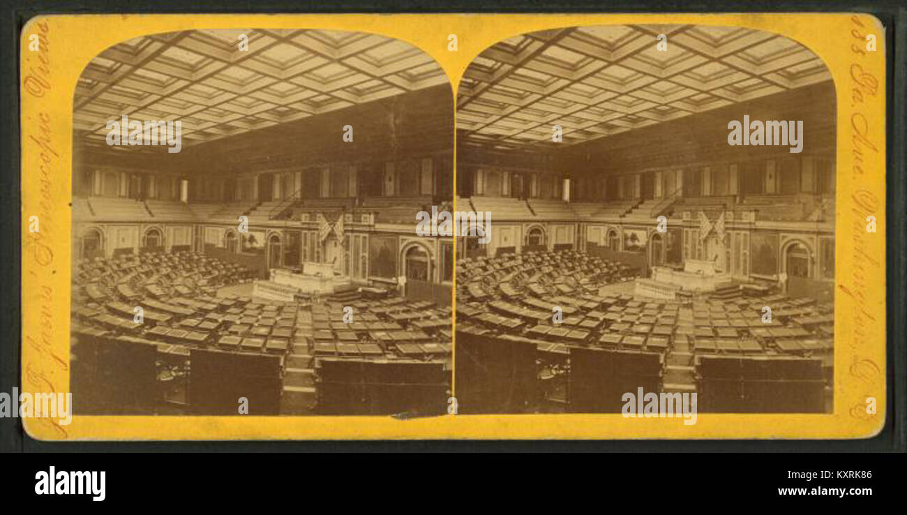 A stereoscopic photograph by J. F. Jarvis depicting the Chamber of the ...