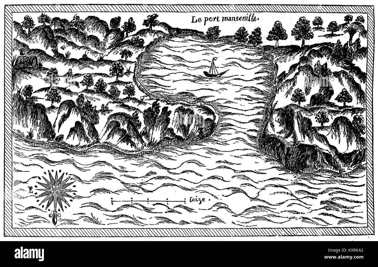 An illustration from the first volume of 'Oeuvres de Champlain ...