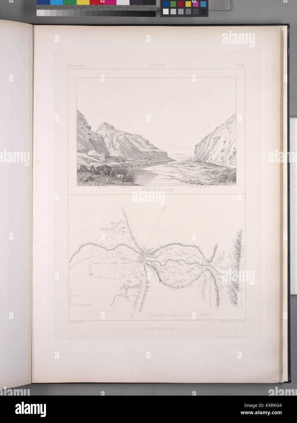 Map and plan depicting the entrance and layout of Chapour Valley ...