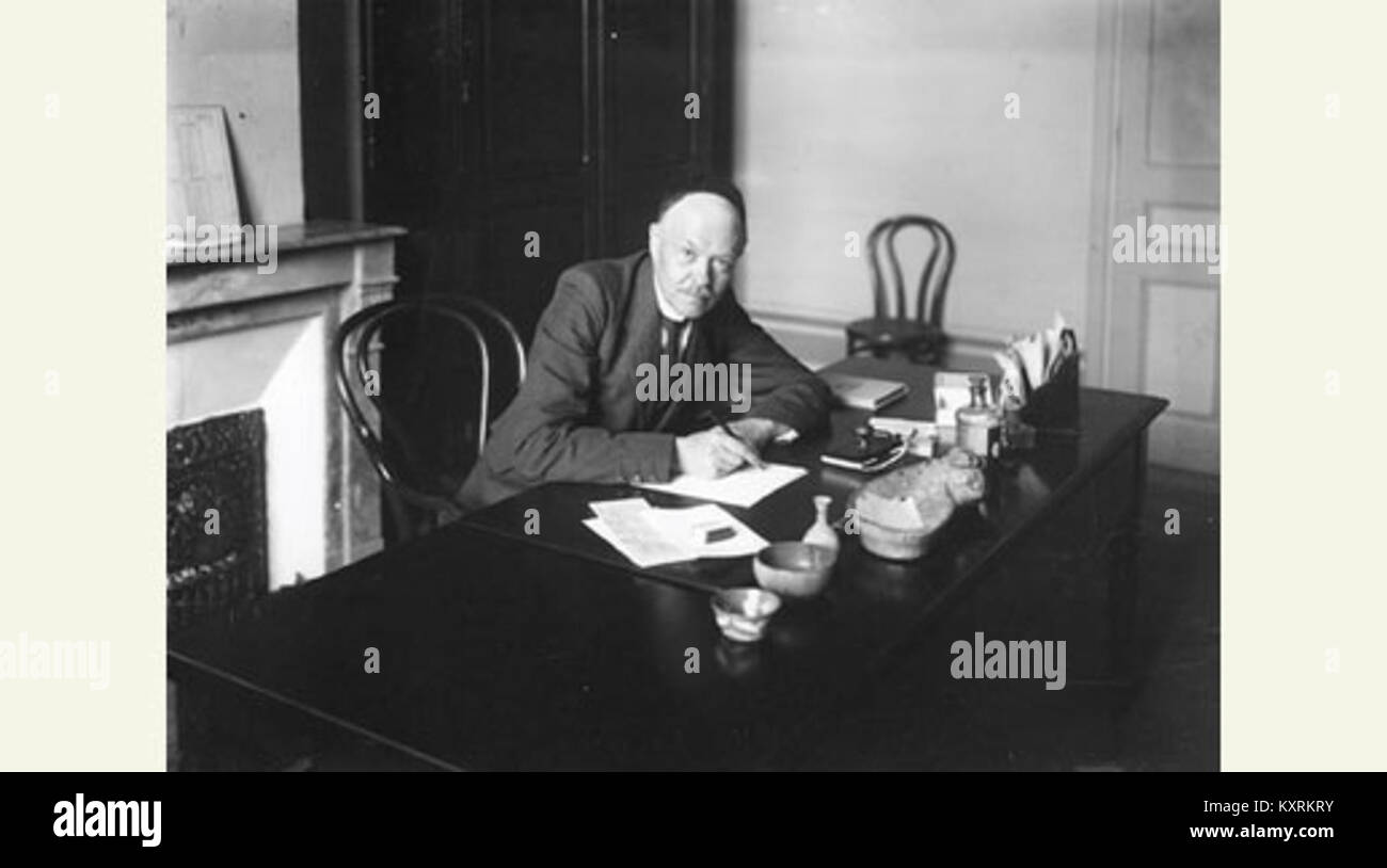 A photograph of Charles Nicolle, a French microbiologist, in his office ...