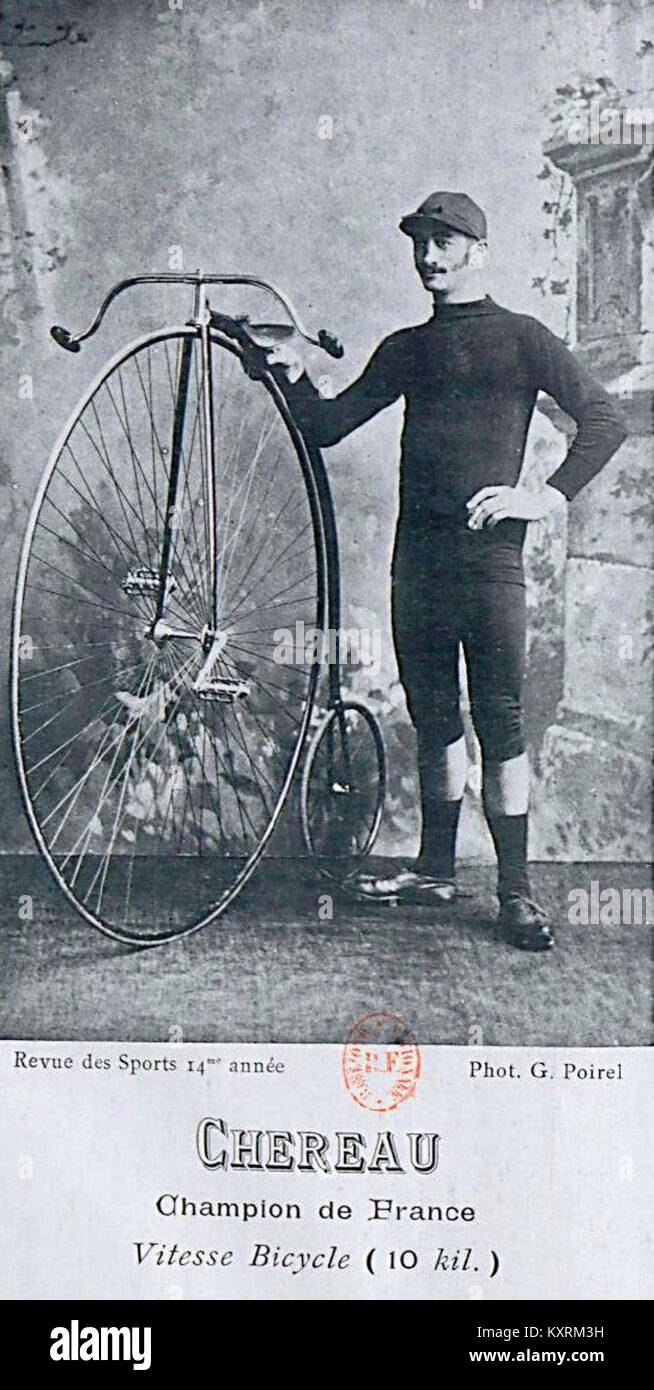 Chereau, Champion de France de vitesse bicycle en avril 1889 (sur 10 ...