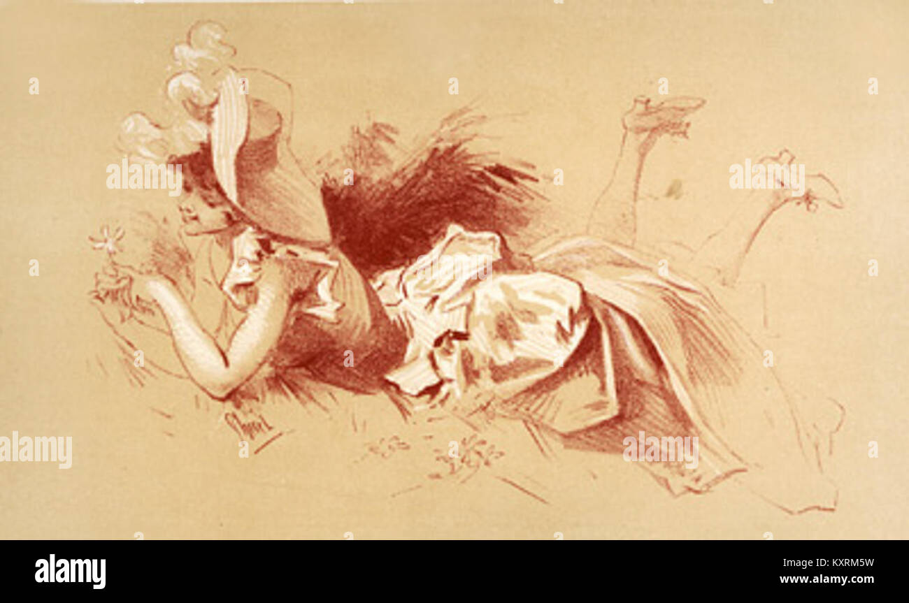 Jules Cheret's lithograph 'Spring Flower' from 1897 captures the ...