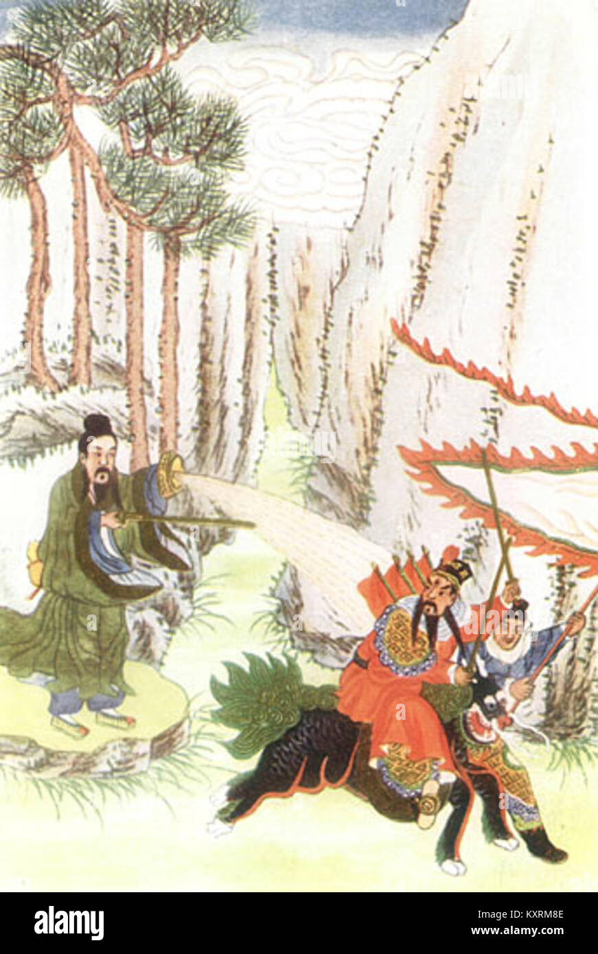 This scene depicts the legendary victory of Chiang Tzu-ya over Wén ...