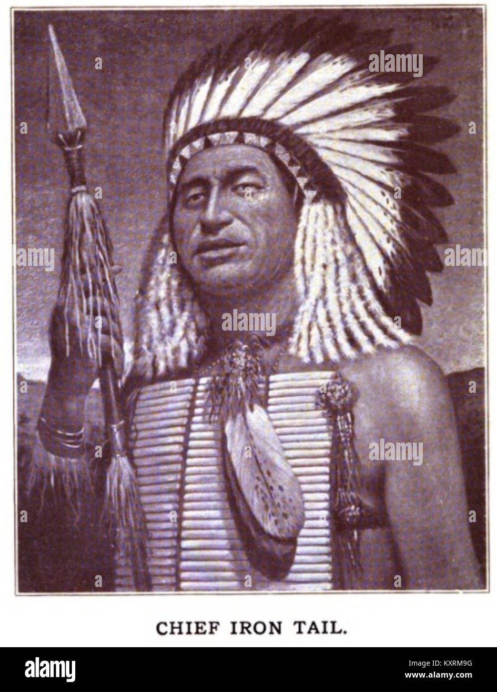 This portrait features Chief Iron Tail, a Lakota Sioux leader known for ...