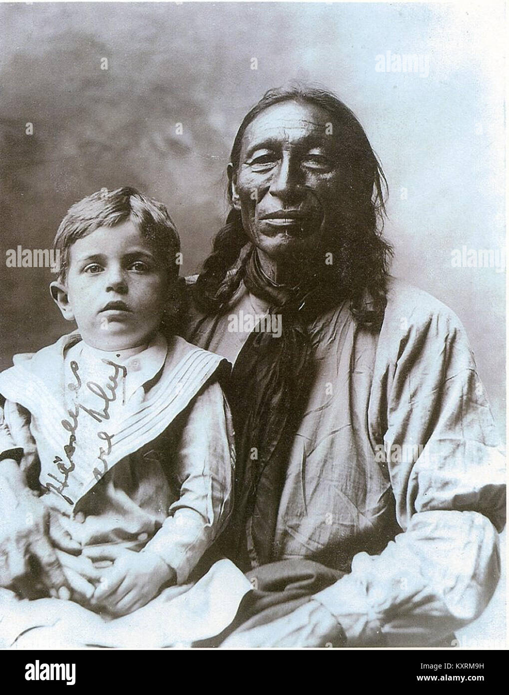 The historical photograph from 1911 shows Chief Iron Tail (Oglala ...