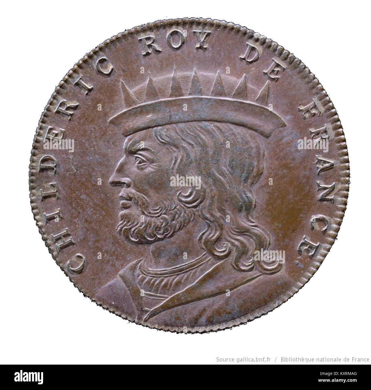 A depiction of Childeric I, King of the Franks, known for founding the ...