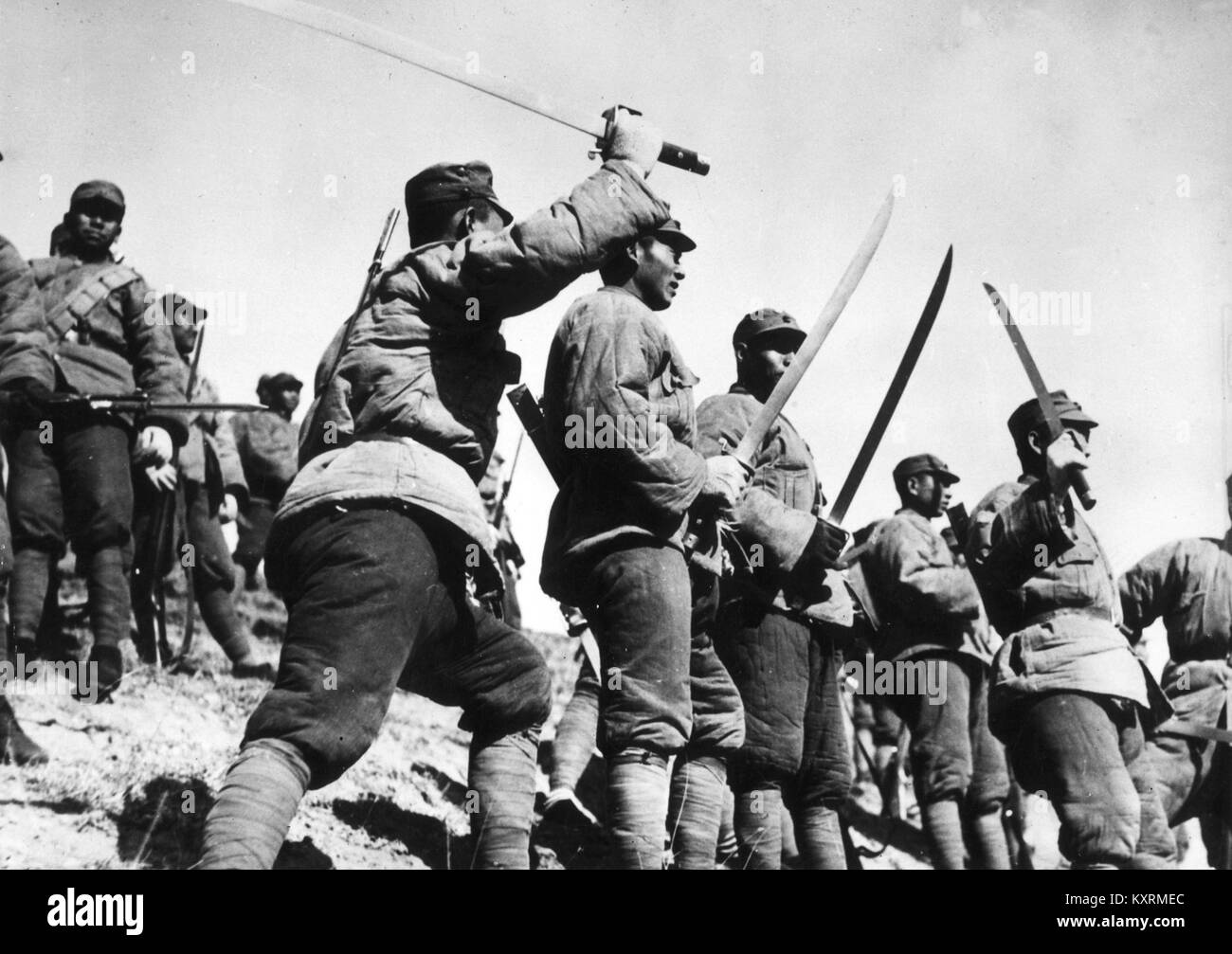 Chinese soldiers from a 'Big Sword Unit' during the Japanese invasion ...
