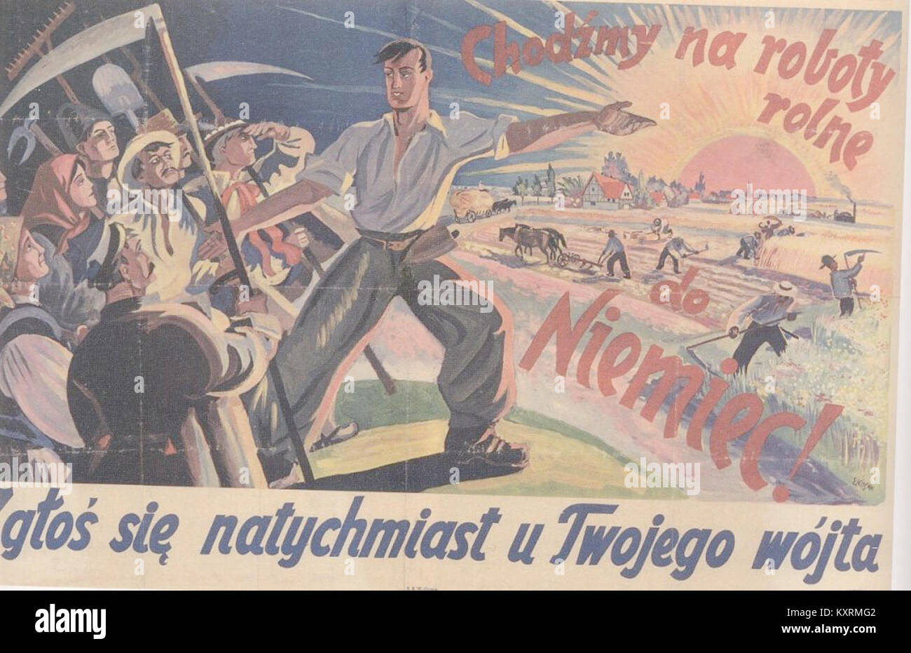 A Polish World War II-era propaganda poster urging people to go to ...