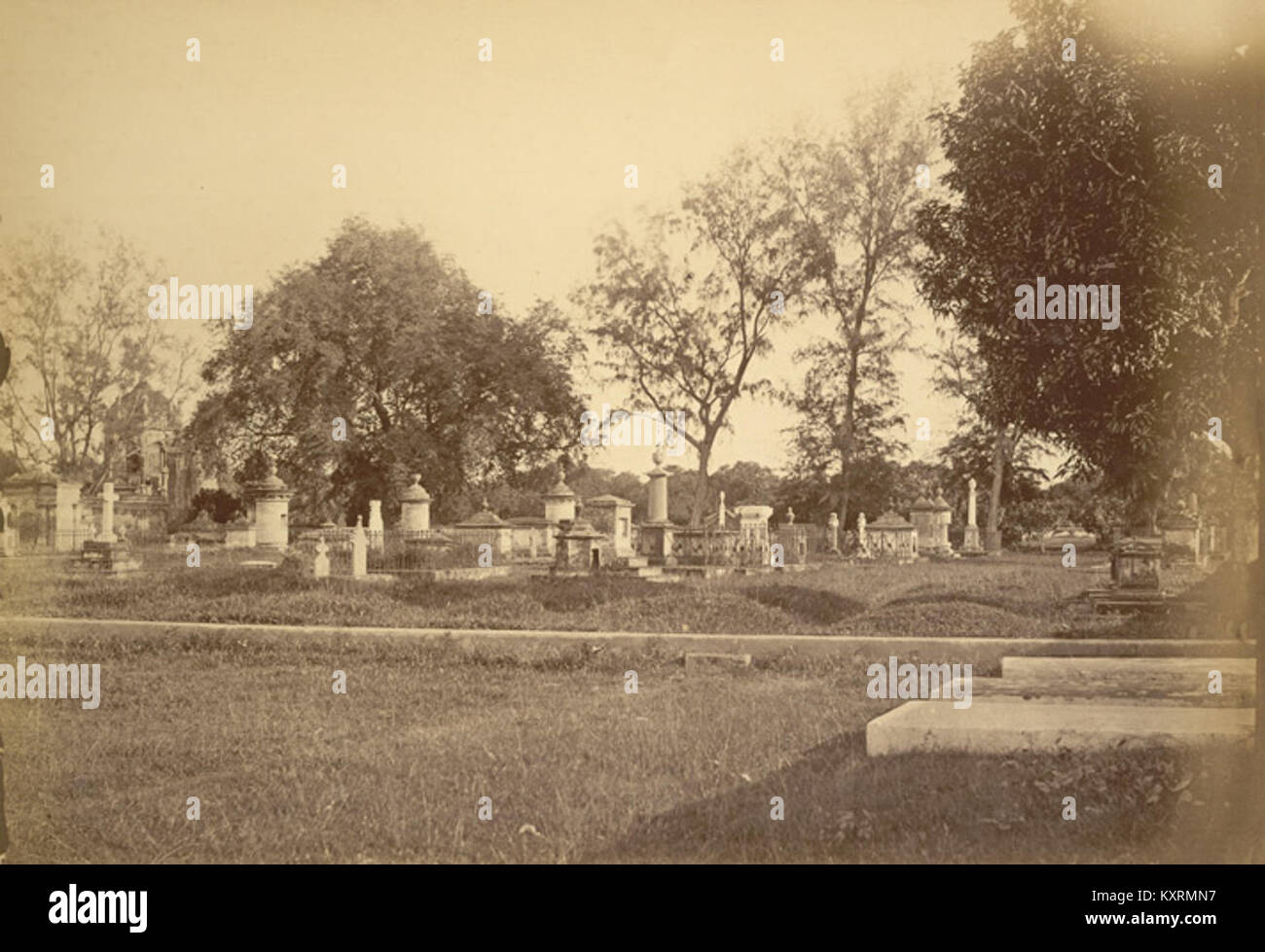 Christian cemetery, Narinda, Dacca 1875 Stock Photo - Alamy