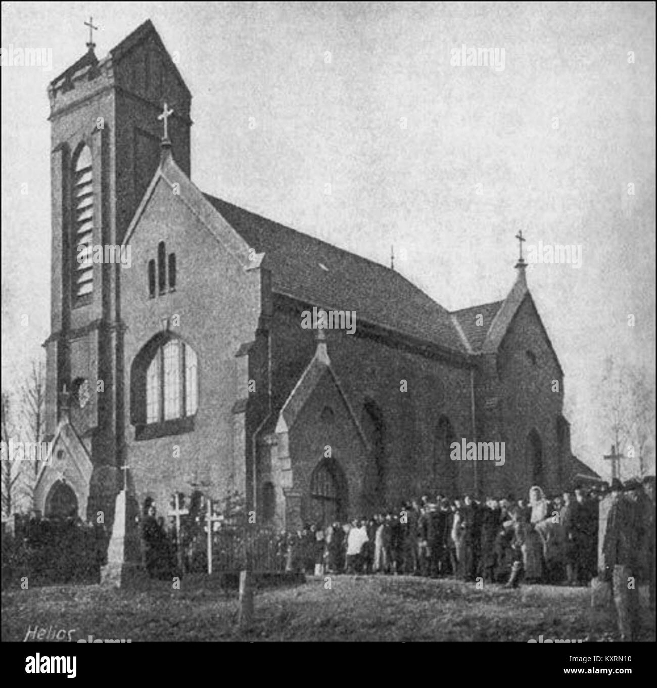 Parish church of the blessed virgin mary Black and White Stock Photos ...