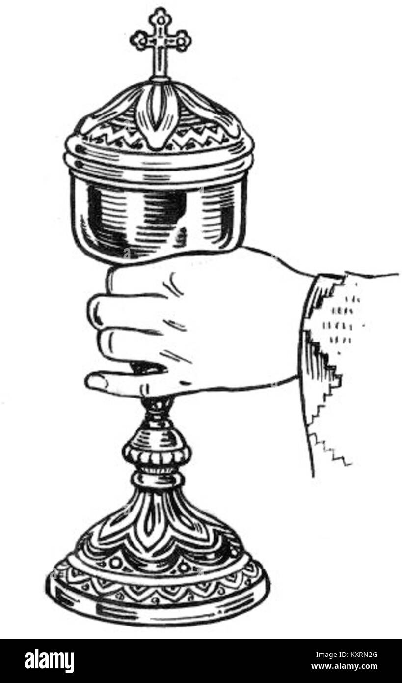 Ciborium used in Christian liturgical practice to contain the ...