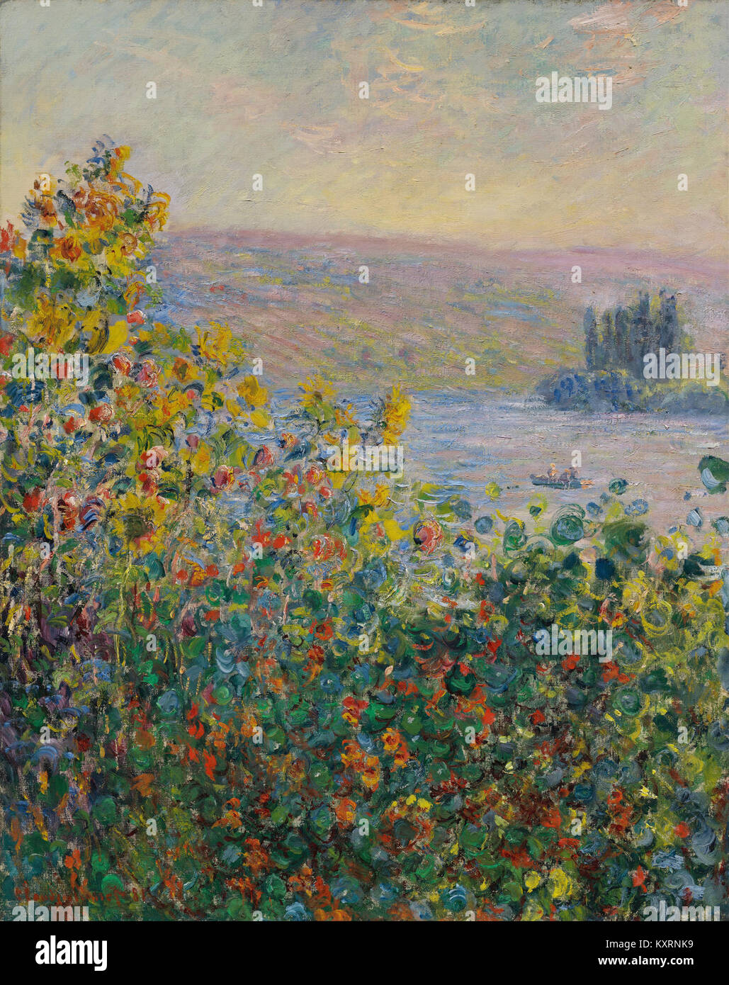 Claude Monet's 'Flower Beds at Vétheuil' captures the tranquil beauty ...