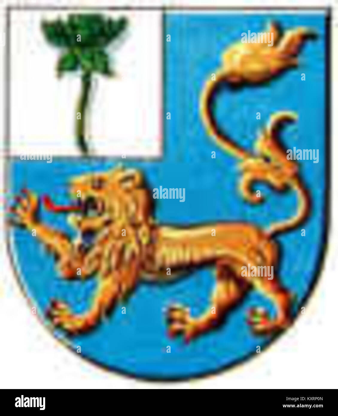 The historical coat of arms of Malang, used before 1950, featuring ...