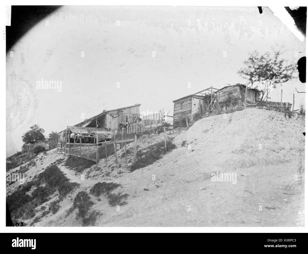 A historical photograph of the Tonkin colony barracks in Paris ...