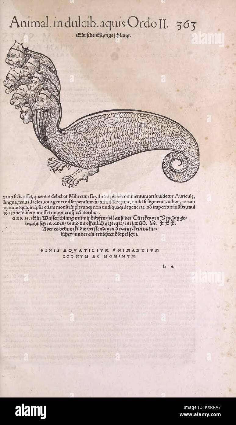 This page from the work by Conrad Gesner, a Swiss naturalist, features ...