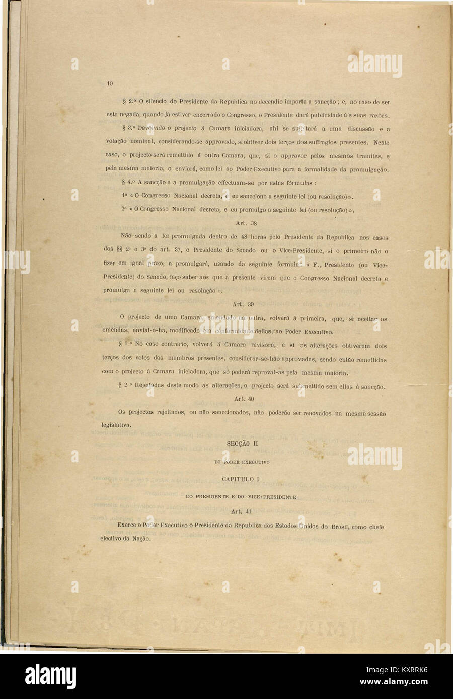 A page from the 1891 Constitution of the Republic of the United States ...