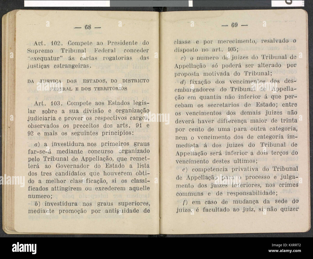 A page from the 1937 Constitution of the United States of Brazil ...