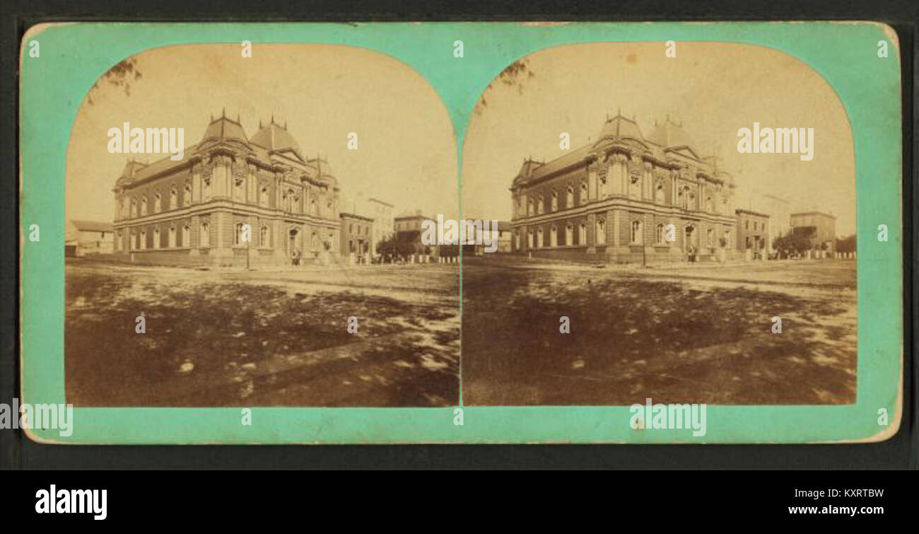 Corcoran's Art Building is showcased in a stereoscopic view from the Robert N. Dennis collection ...