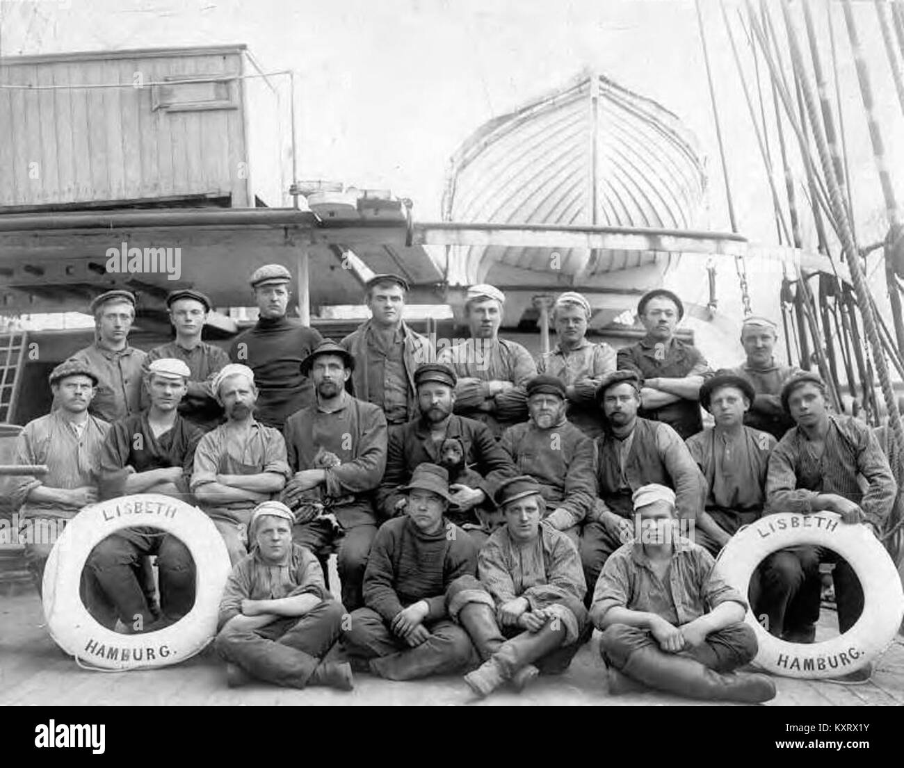 Crew of four-masted bark LISBETH on deck, Washington, ca 1900 (HESTER ...