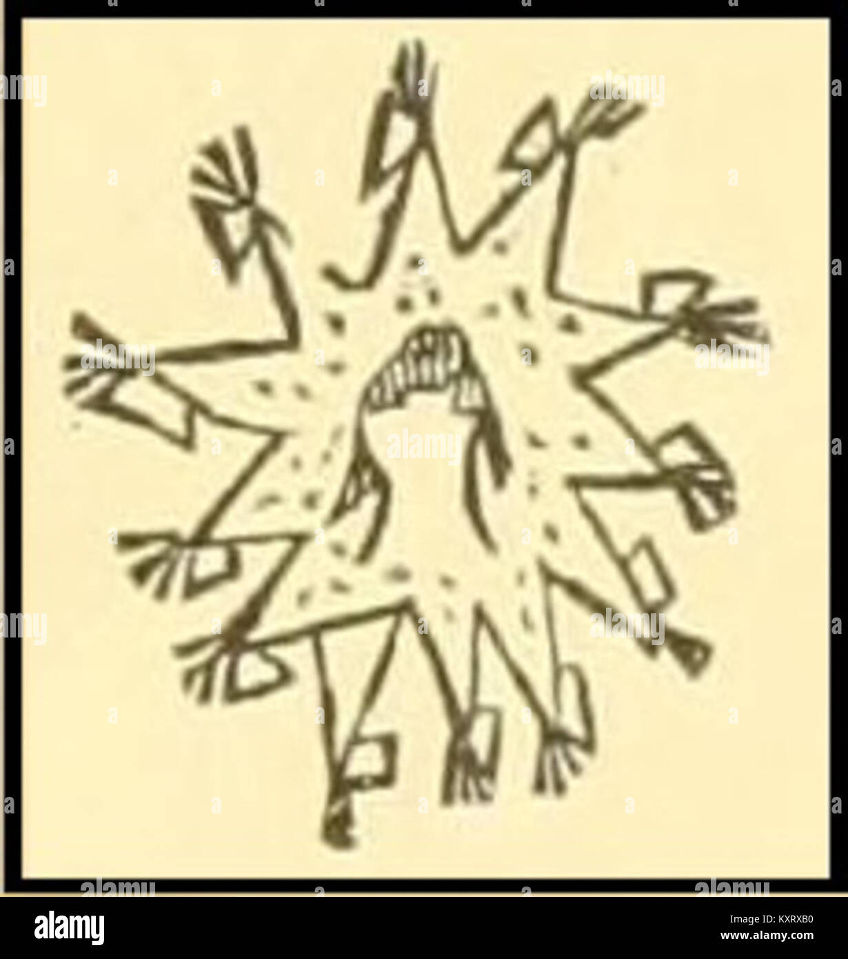 An 1820 depiction of a Crow camp near the Tongue River, illustrating ...