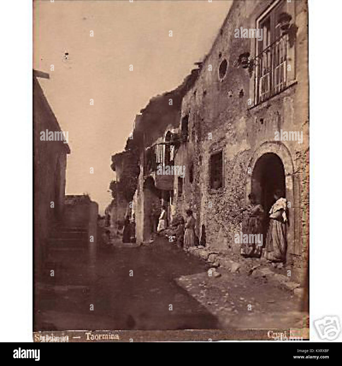 Crupi, Giovanni (1849-1925) - n. 0027 - Strada in Taormina Stock Photo ...