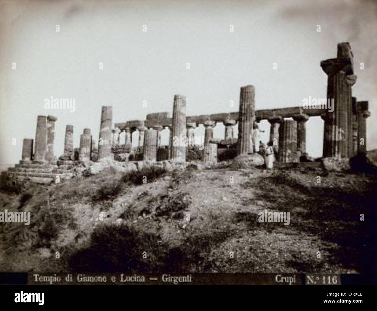 A photograph by Giovanni Crupi (1849–1925) showing the Temple of Juno ...