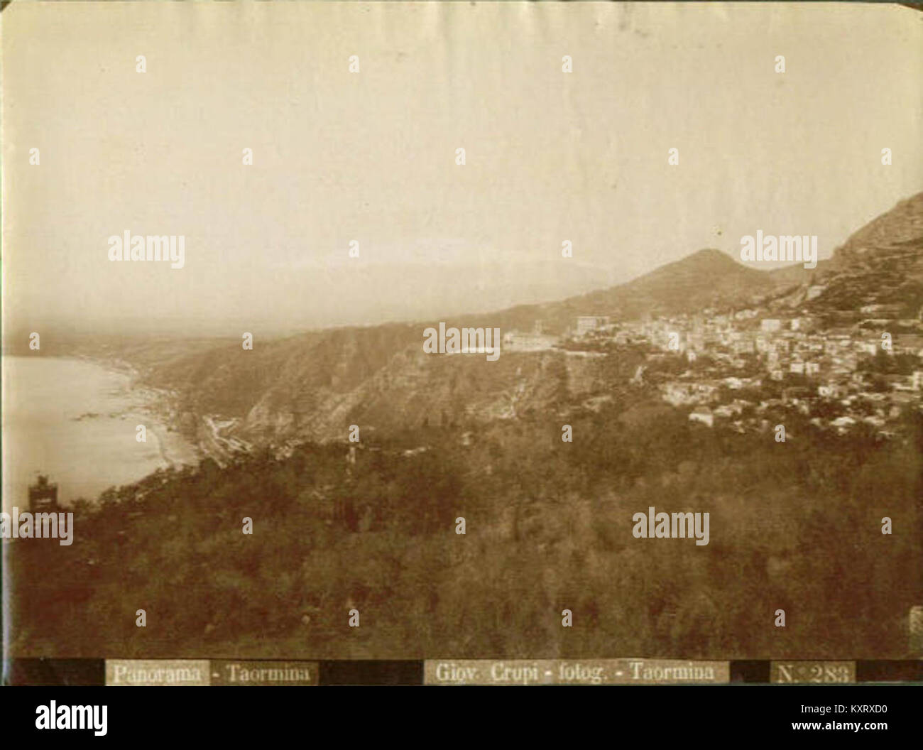 Crupi, Giovanni (1849-1925) - n. 0283 - Panorama - Taormina Stock Photo ...
