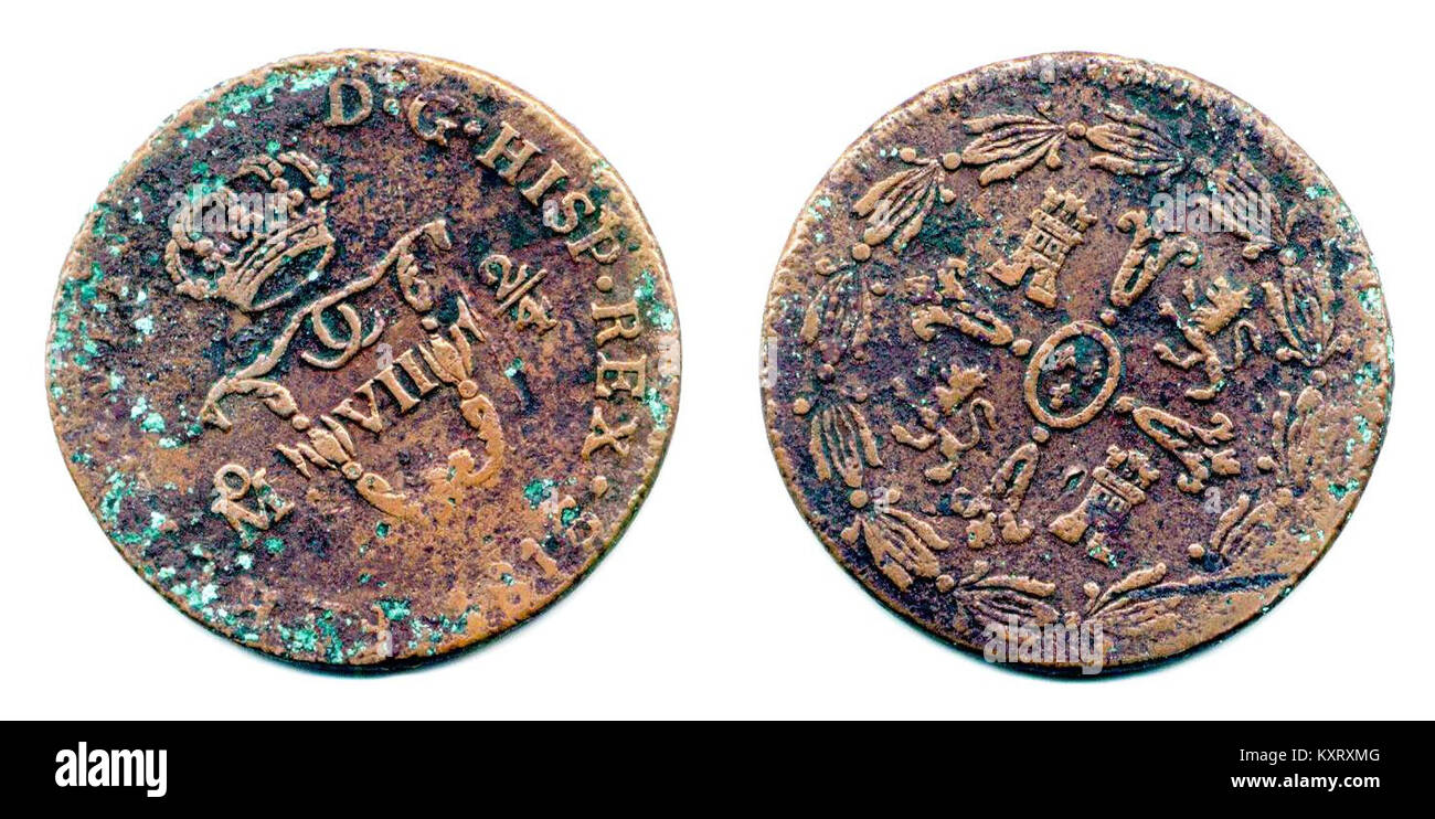 Cuartilla de México de 1816 (anverso y reverso Stock Photo - Alamy