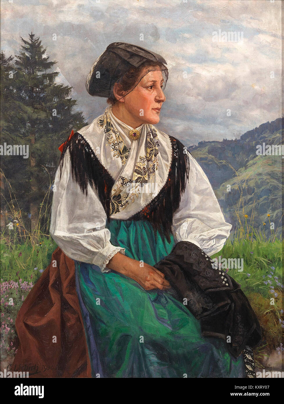 This 1930 portrait by Curt Liebich depicts a Black Forest woman in ...